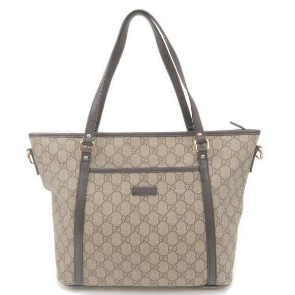 Gucci | Bags | Gucci Gg Supreme Leather Tote Bag Beige Brown 388929 | Poshmark